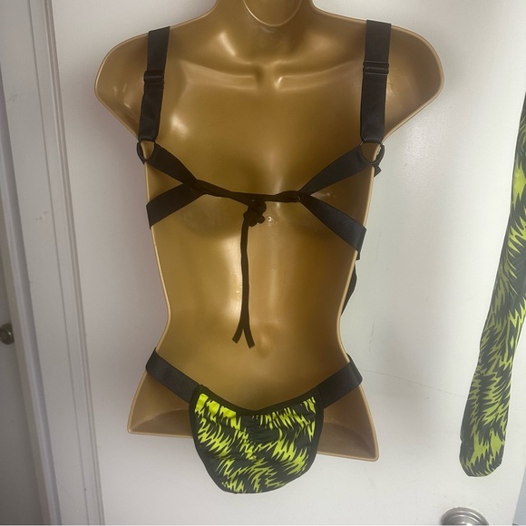 Dolls Kill | Tops | Club Exx X Dolls Kill Lime Green Black Mesh Cut Out Bodysuit Leg Pieces Nwot ...